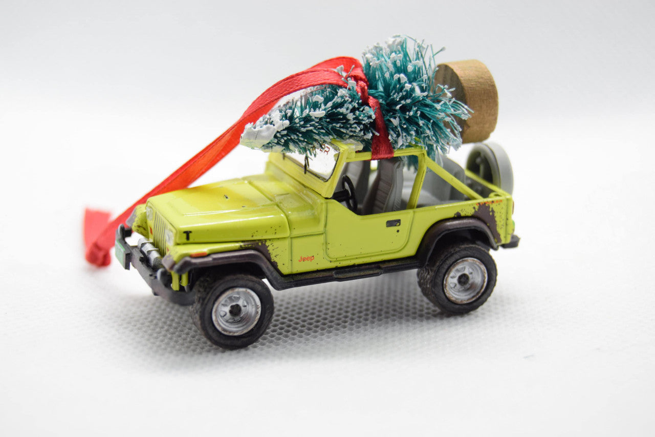 Jeep Wrangler YJ Ornament with Tree Yellow – Offroad Collectibles